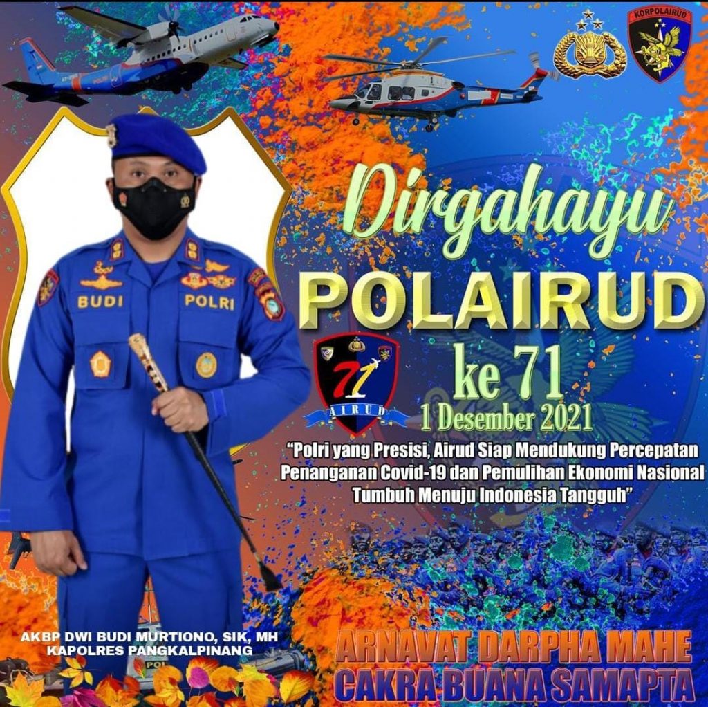 Kapolres Pangkapinang Ucapan, Dirgahayu Korps Kepolisian Perairan Dan Udara (Polairud) Baharkam ...