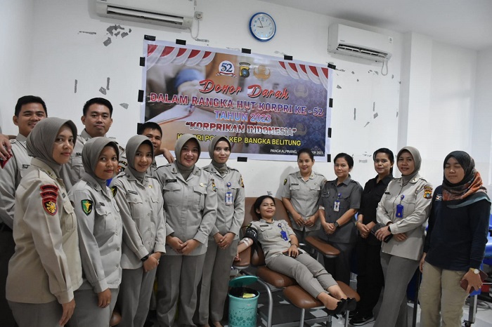 Peringati HUT Korpri Ke-52 Tahun 2023, ASN Polda Babel Menggelar Kegiatan Bakti Kesehatan Donor ...