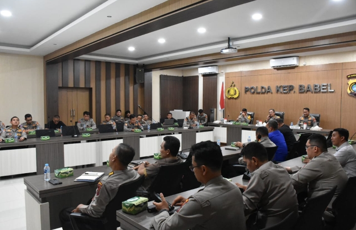 Irwasda Polda Babel Bersama Polres/ta Jajaran Mengikuti Zoom Meeting Penyusunan Peta Resiko ...